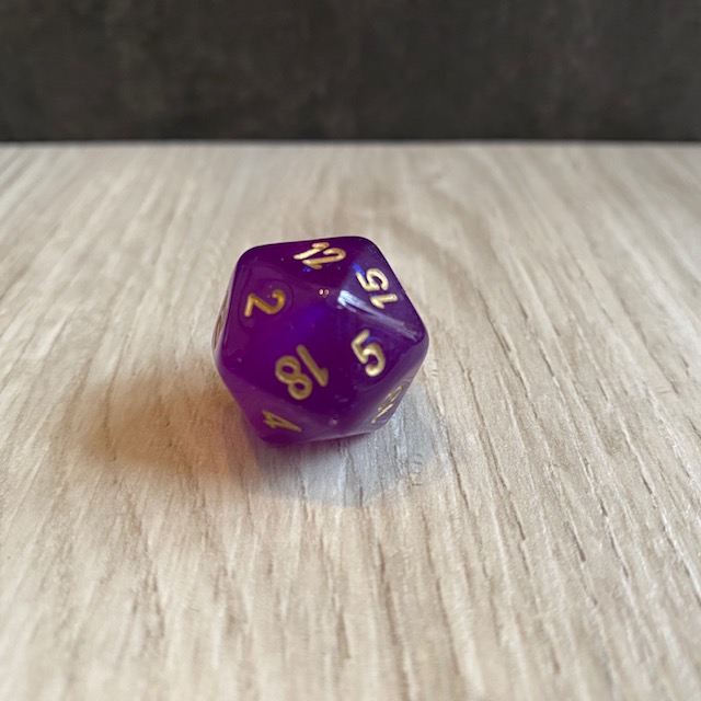 Chessex Signature Borealis Royal Purple Luminary D20 - Dungeons & Dice