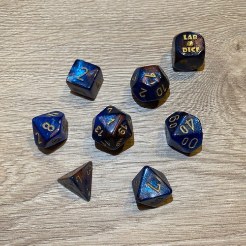 Chessex Lab Dice Lustrous Azurite Polyset - Dungeons & Dice